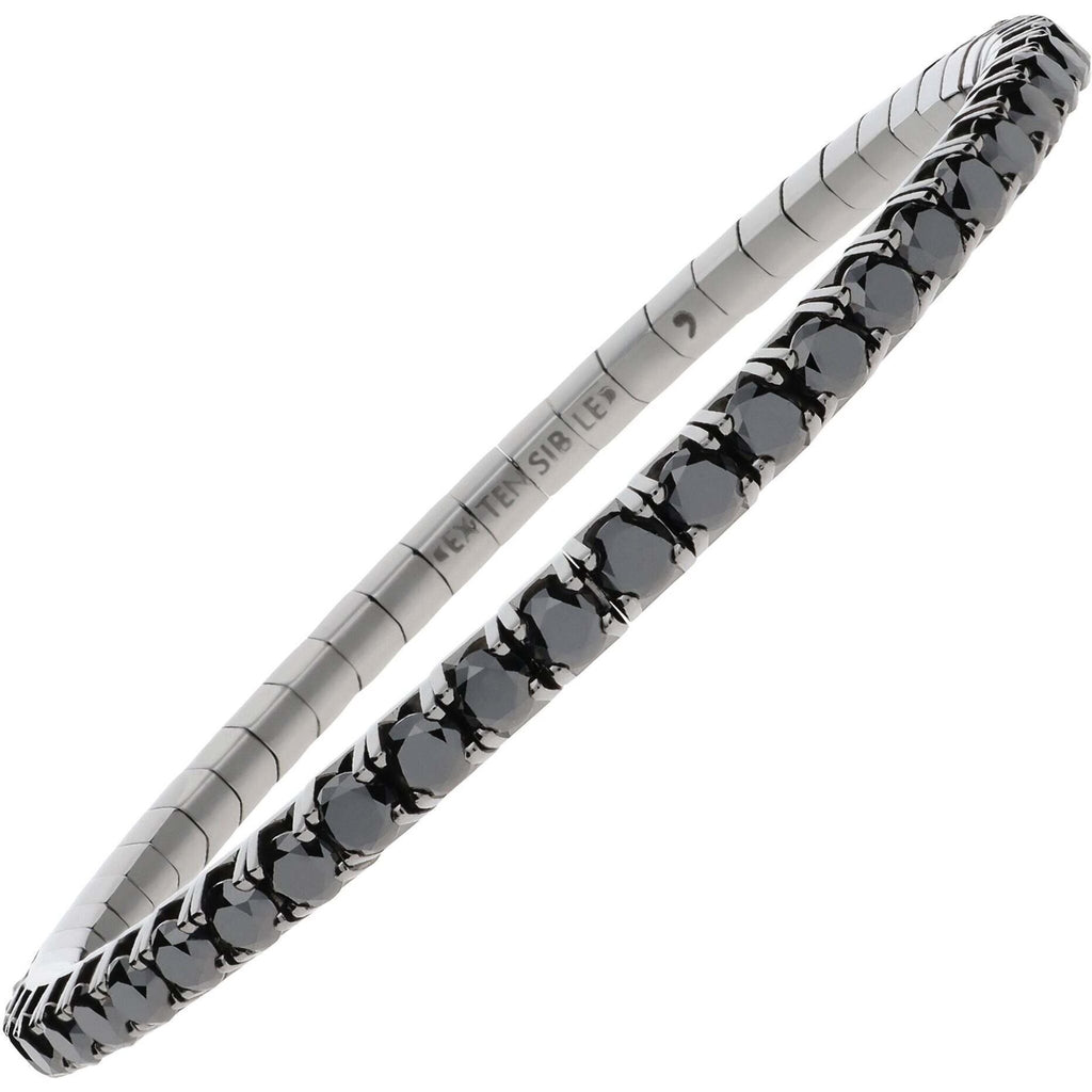 Extensible - 6.3 Carat Black Diamond Rhodium Stretch Tennis Bracelet - – Robinson's Jewelers