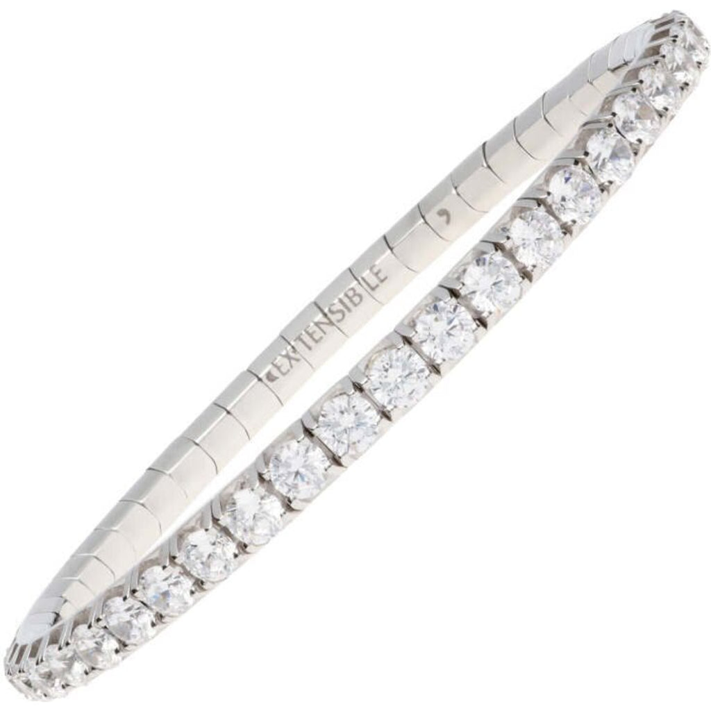 Extensible - 9 Carat Round Diamond Stretch Tennis Bracelet - 18K White – Robinson's Jewelers