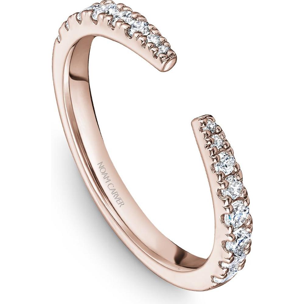 Noam Carver 14K Rose Gold Stackable Wedding Band with 16 Round Cut Dia – Robinson's Jewelers