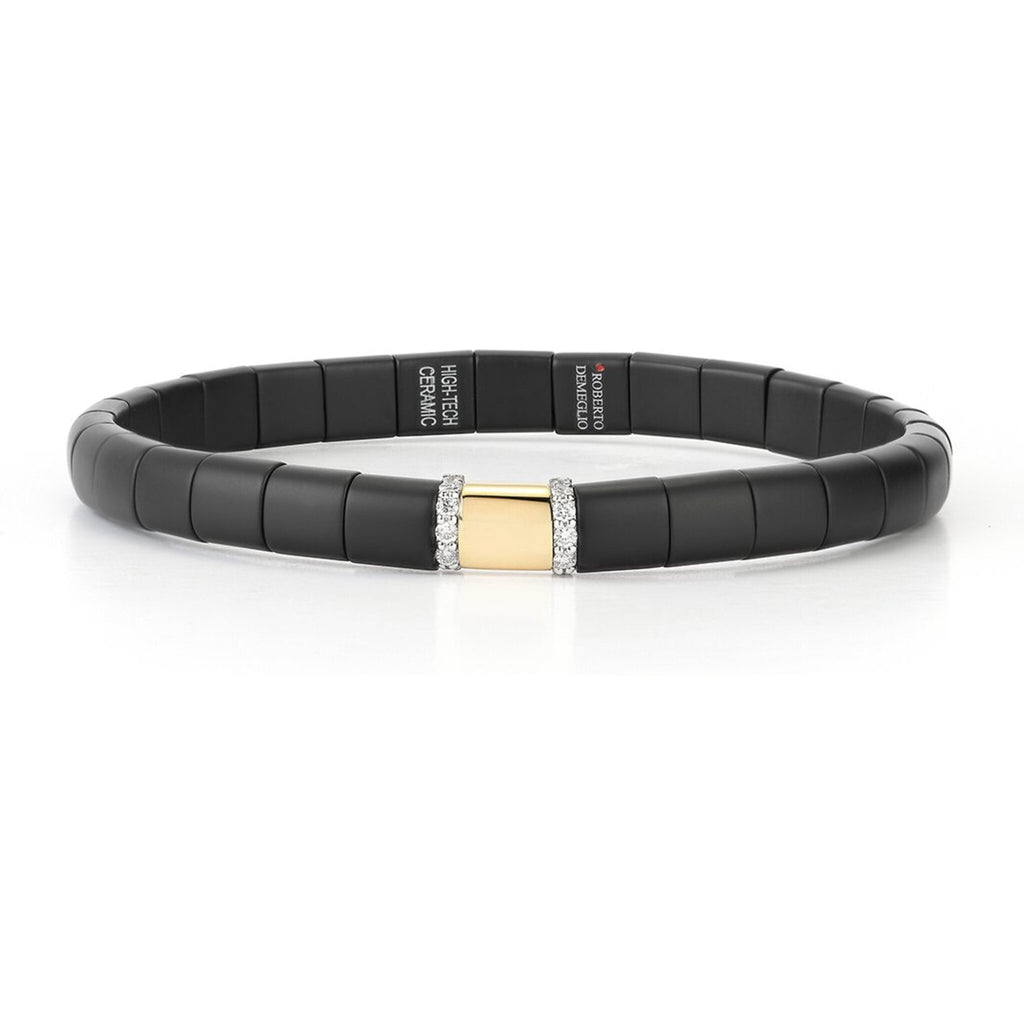 Roberto Demeglio - Matte Black Ceramic Bracelet With One 18K Yellow Go – Robinson's Jewelers