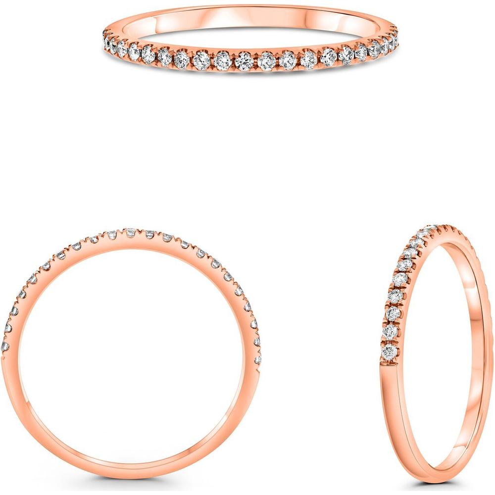 Roman & Jules - 14K Rose Gold Round Diamond Band with Micropavé Settin – Robinson's Jewelers