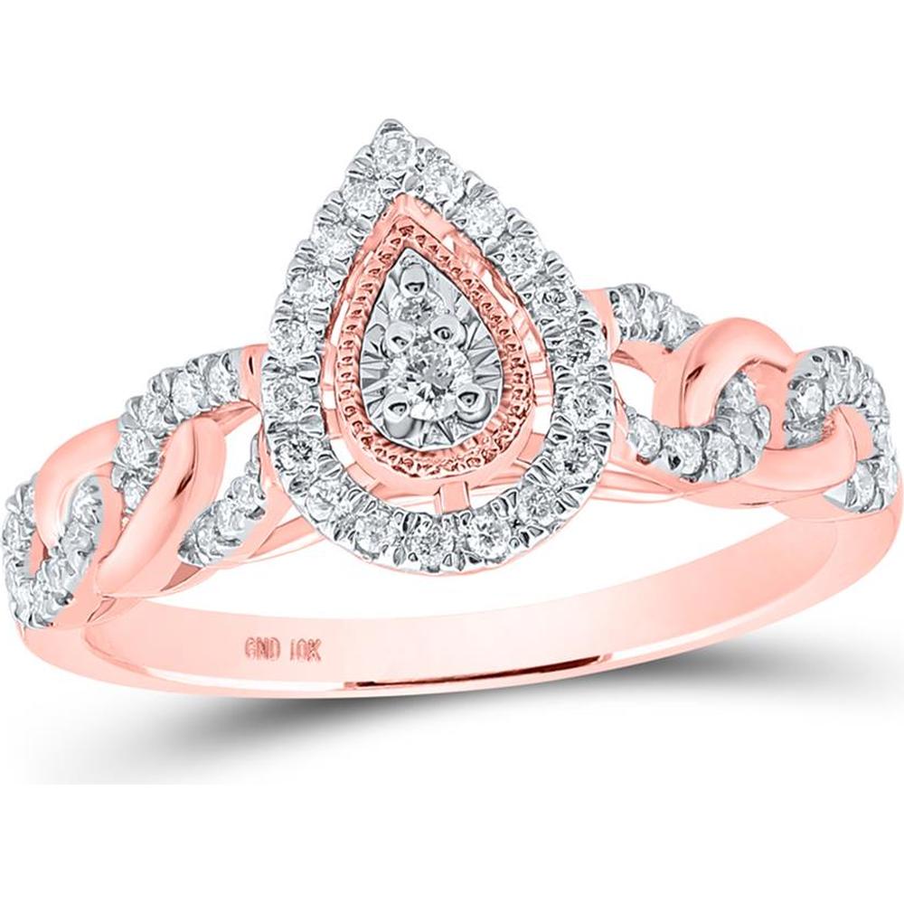 Unveiling Elegance: The GND 10K Two-Tone Gold Teardrop Diamond Ring &n ...