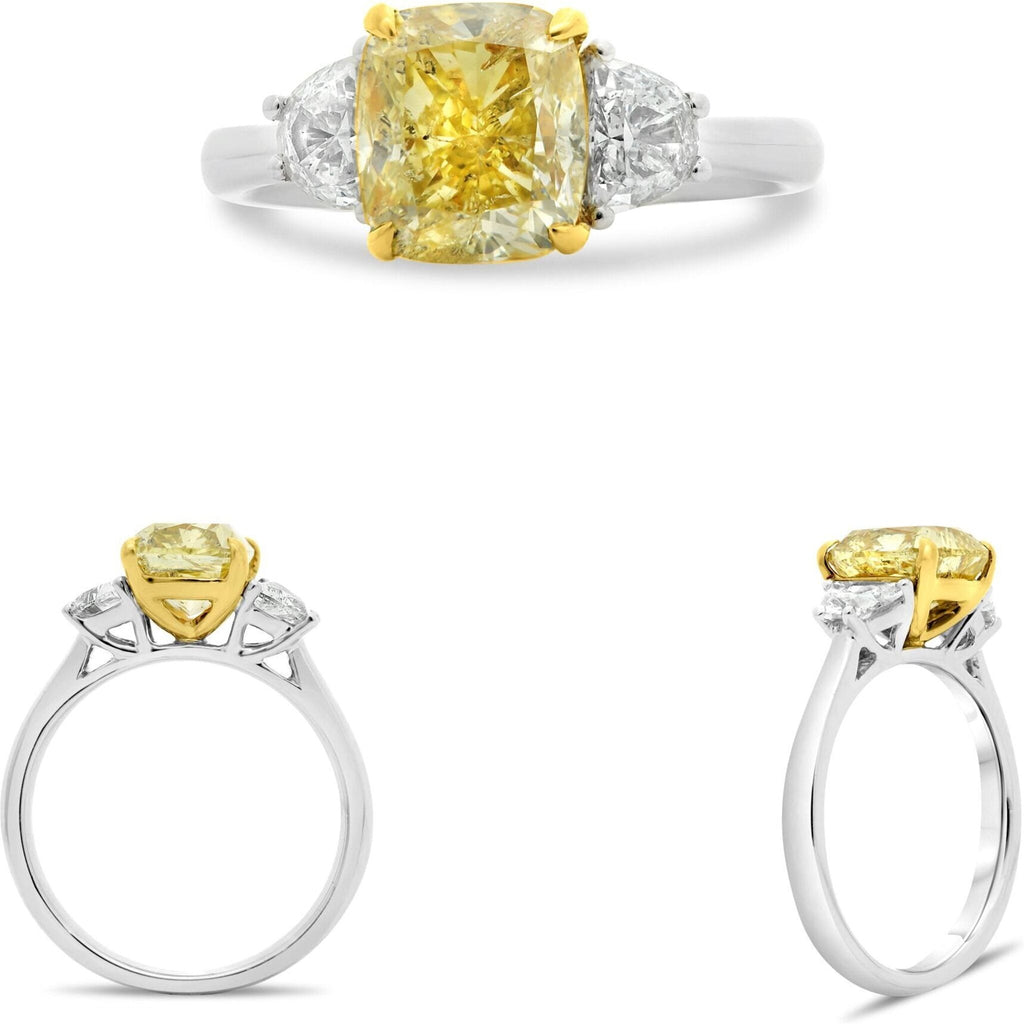 Unveiling the Radiance: Roman & Jules Cushion Fancy Yellow Diamond Pla ...