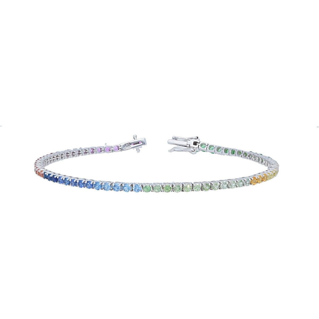 Unveiling the Sofer Jewelry 14K White Gold Rainbow Tennis Bracelet: A ...