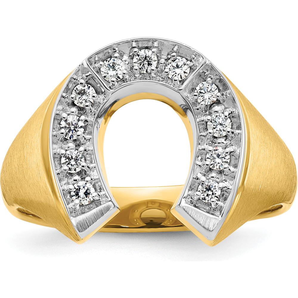 10K Two-Tone Polished Men's Ring Mounting for Custom Gemstones by IBGo ...