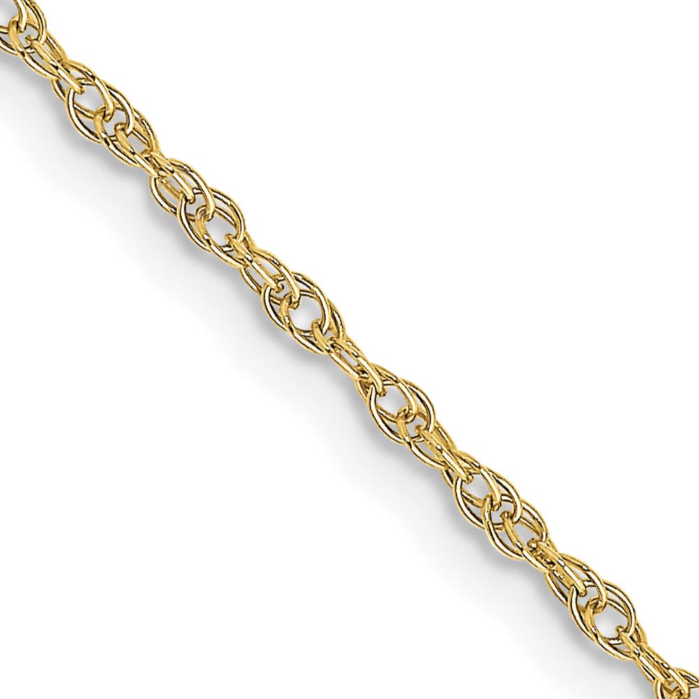 10K Yellow Gold 20" 1.35mm Carded Cable Rope Chain with Polished Finis ...