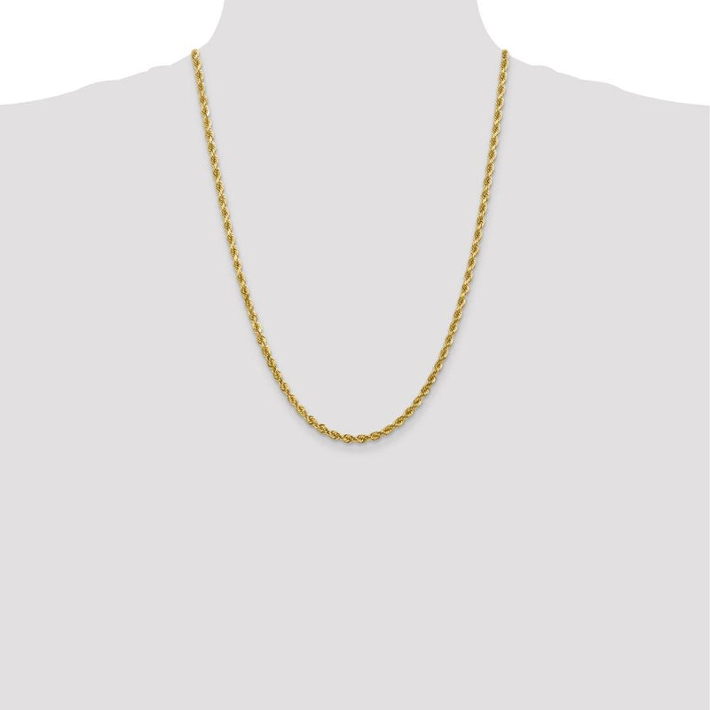 10K Yellow Gold 24" 4mm Diamond-Cut Rope Chain Necklace - Solid & Hand ...