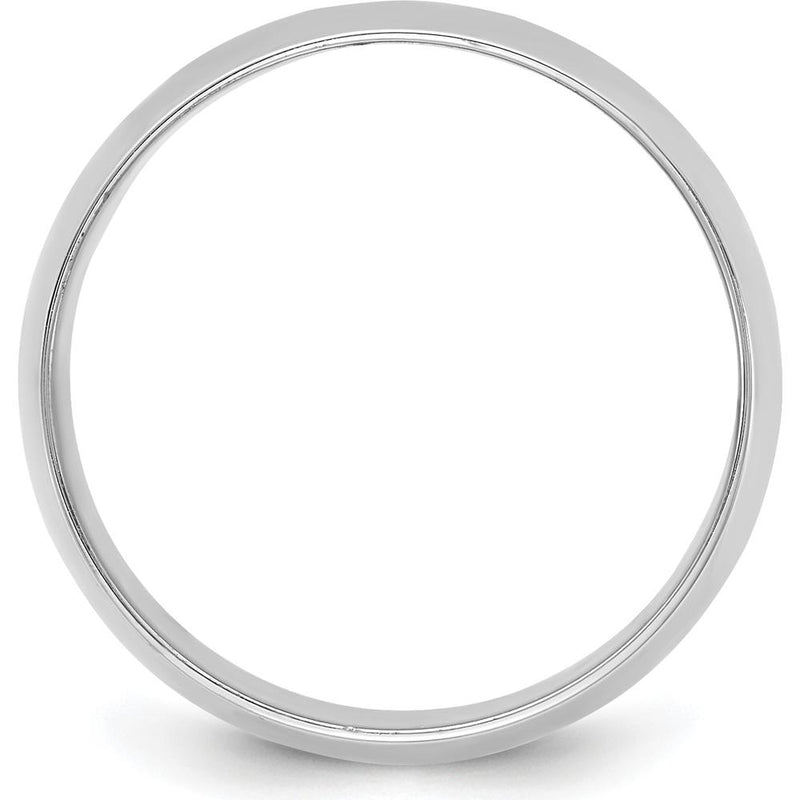 14K White Gold 10mm Half Round Wedding Band - Solid Polished Finish ...