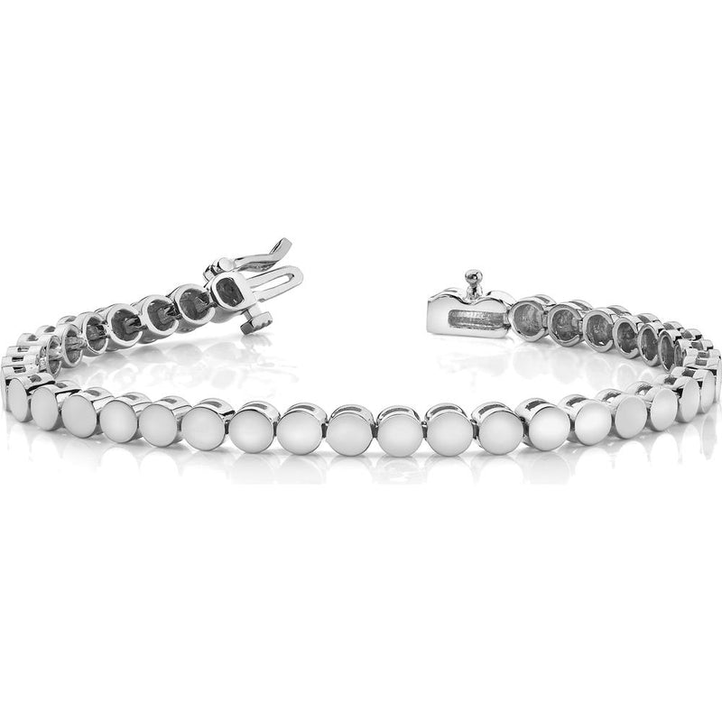 14K White Gold 7" Add-a-Diamond Bracelet with 35 Stone Mountings for C ...