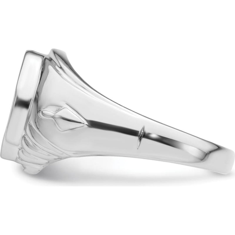 14K White Gold Men's Masonic Ring Mounting with Polished and Textured ...