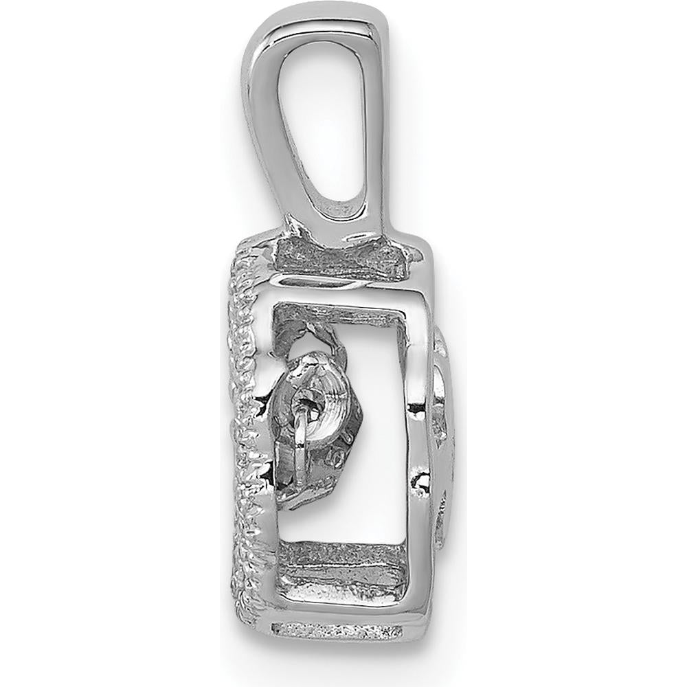14K White Gold Moving Diamond Halo Pendant with Round Diamonds - 0.024 ...