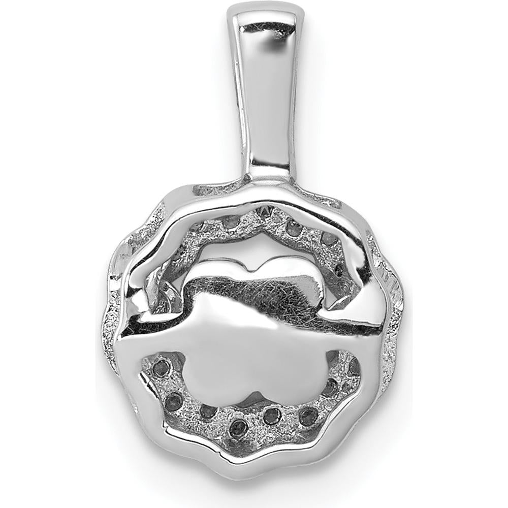 14K White Gold Moving Diamond Halo Pendant with Round Diamonds - 0.024 ...