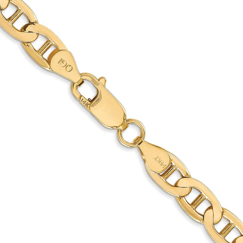 14K Yellow Gold 18" Concave Anchor Chain - 6.25mm by Oro Pregiato ...