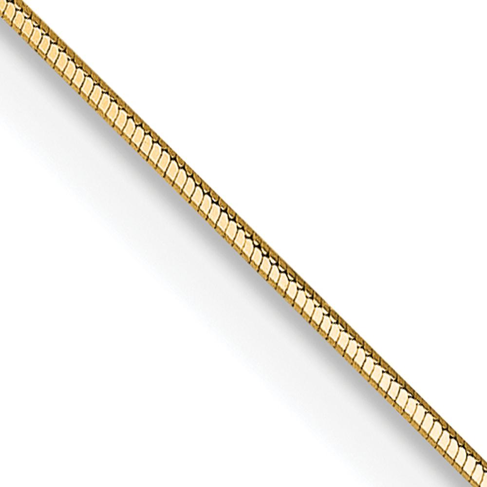 14K Yellow Gold 20" 0.5mm Polished Octagonal Snake Chain Necklace with ...