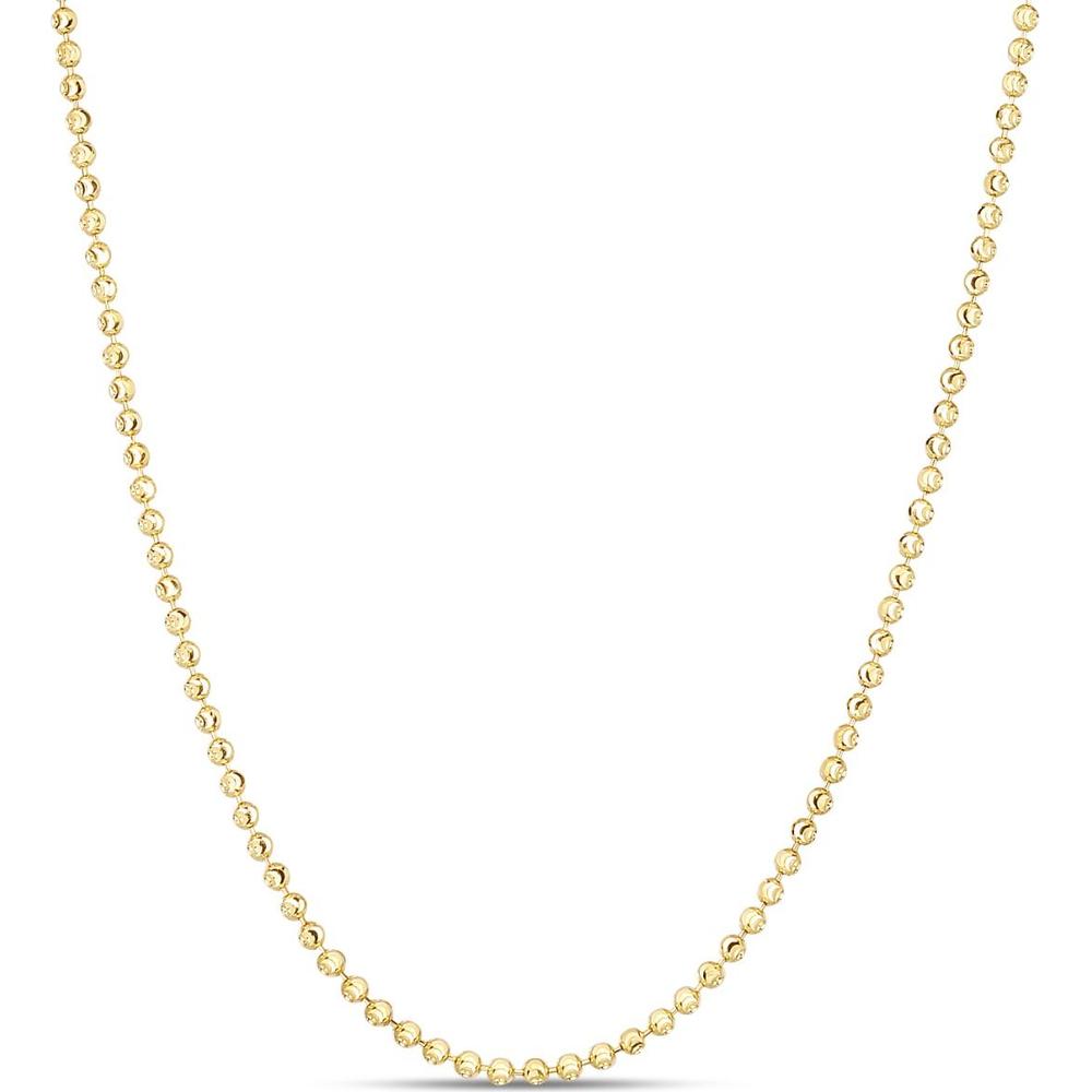14K Yellow Gold 20" 2mm Diamond-Cut Moon Chain Necklace by Orozza Fine ...