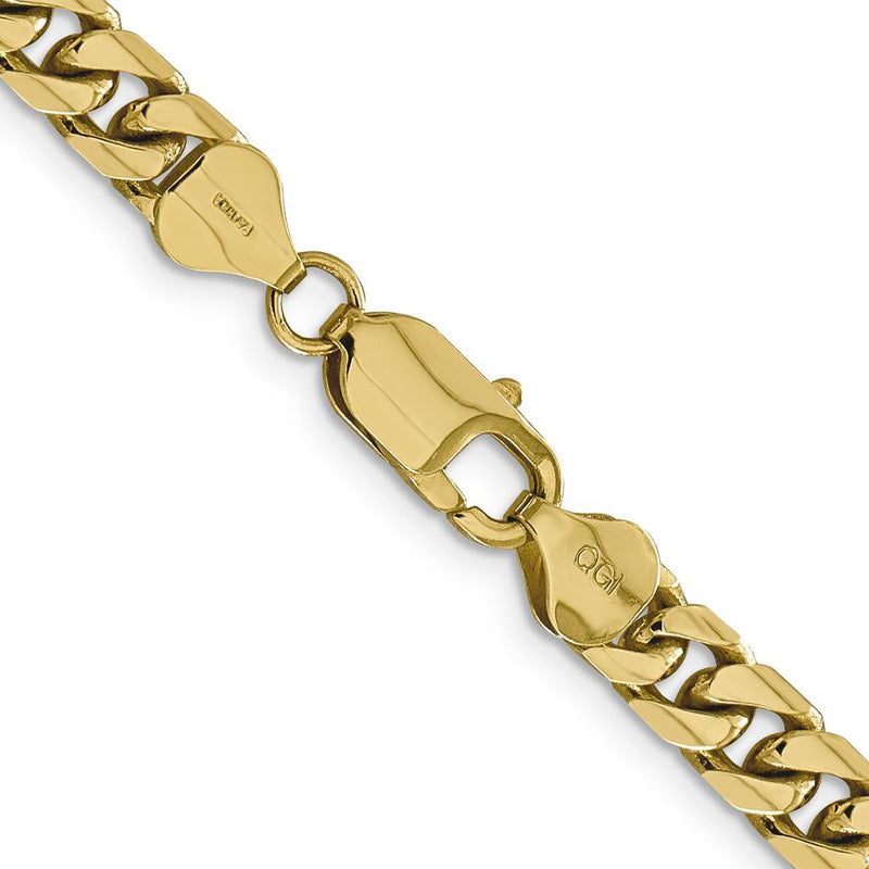 14K Yellow Gold 22" 6.25mm Solid Miami Cuban Link Chain with Lobster C ...