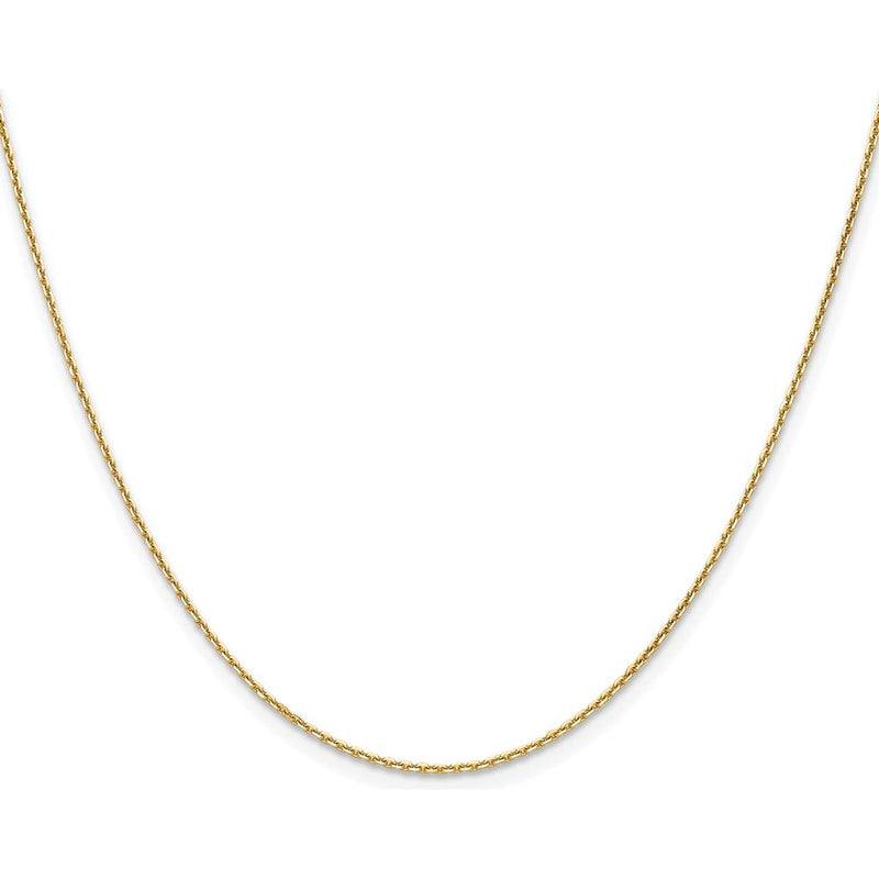 14K Yellow Gold 30" Diamond-Cut Cable Chain - 1.2mm Width by Oro Pregi ...