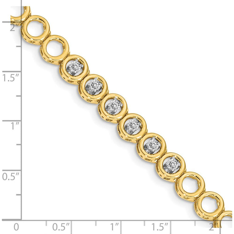 14K Yellow Gold 7" Tennis Bracelet Mounting with 6 Round Prong-Set Hea ...