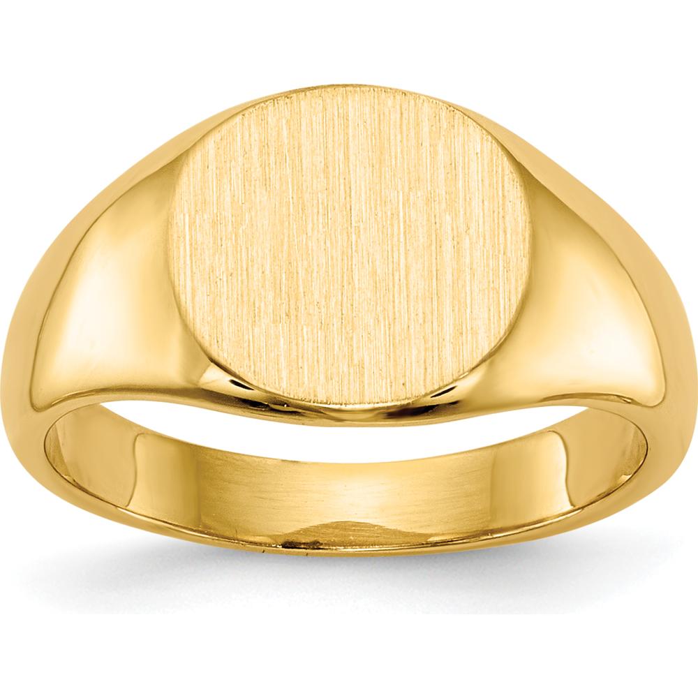 14K Yellow Gold Child's Signet Ring with Satin and Polished Finish - E ...