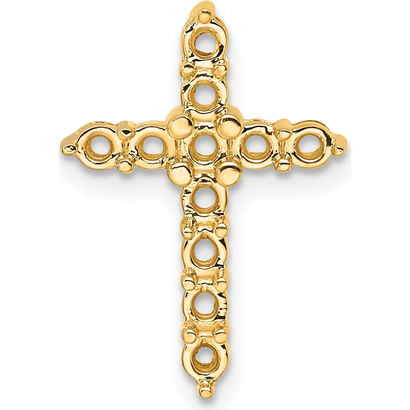 14K Yellow Gold Diamond Cross Pendant with 11 Round Diamonds - 2.86 Ca ...