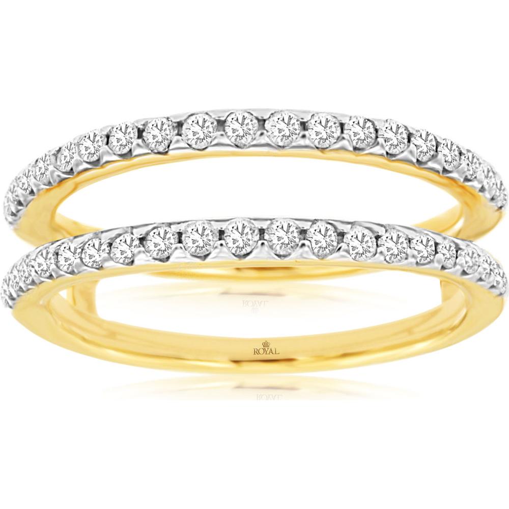 14K Yellow Gold Diamond Insert Ring with Shared Prong Setting - 0.50 C ...