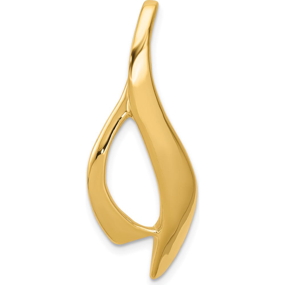 14K Yellow Gold Free Form Polished Omega Slide Pendant by Oro Pregiato ...
