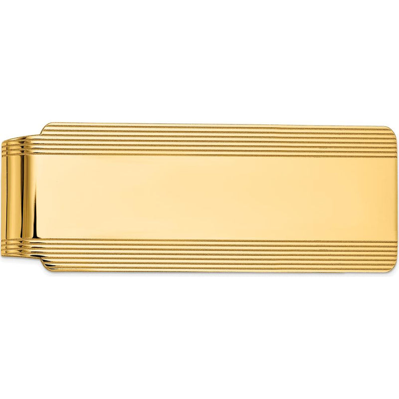 14K Yellow Gold Grooved Polished Men's Money Clip by Oro Pregiato ...