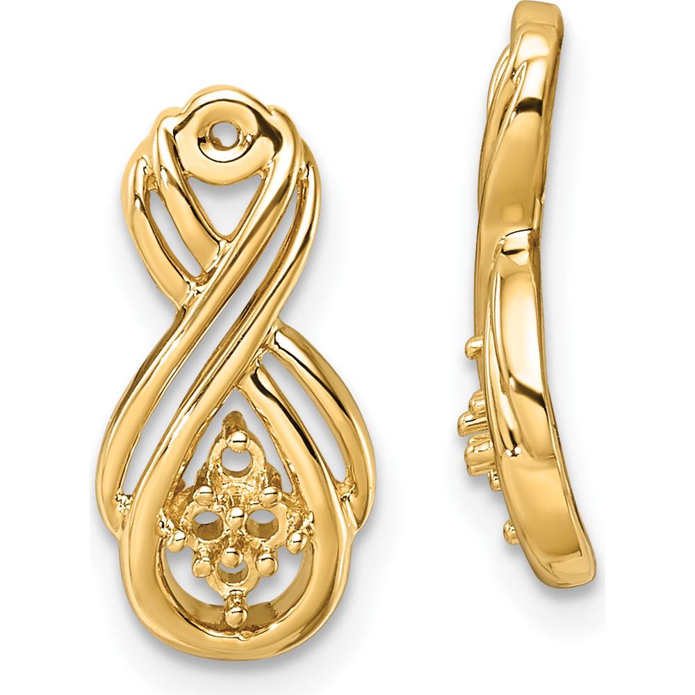 14K Yellow Gold Infinity Earring Jackets Mountings for Round Diamonds ...
