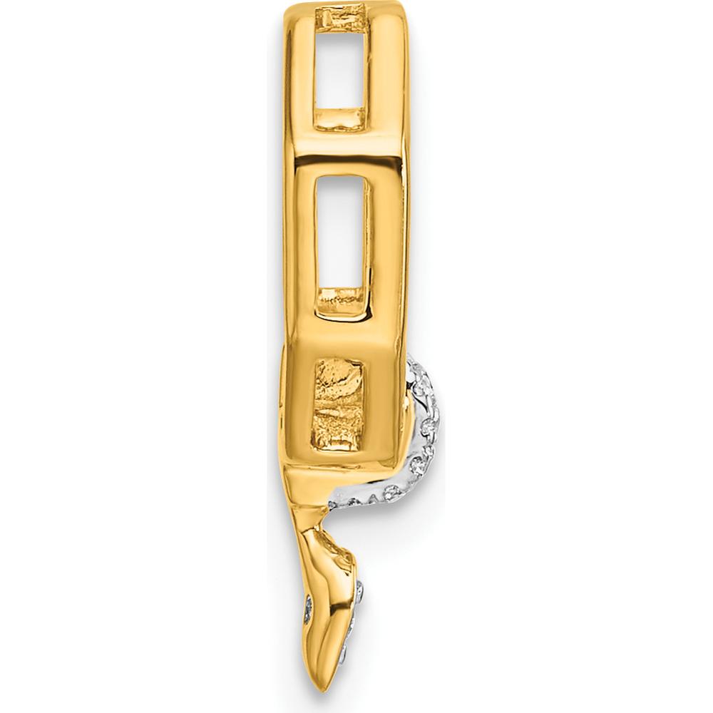 14K Yellow Gold Polished Diamond Octagon Chain Slide Pendant - 0.07 Ca ...