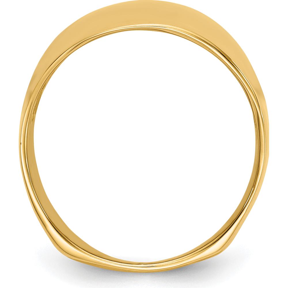 14K Yellow Gold Polished Dome Fashion Ring - Tapered Band Design - Siz ...