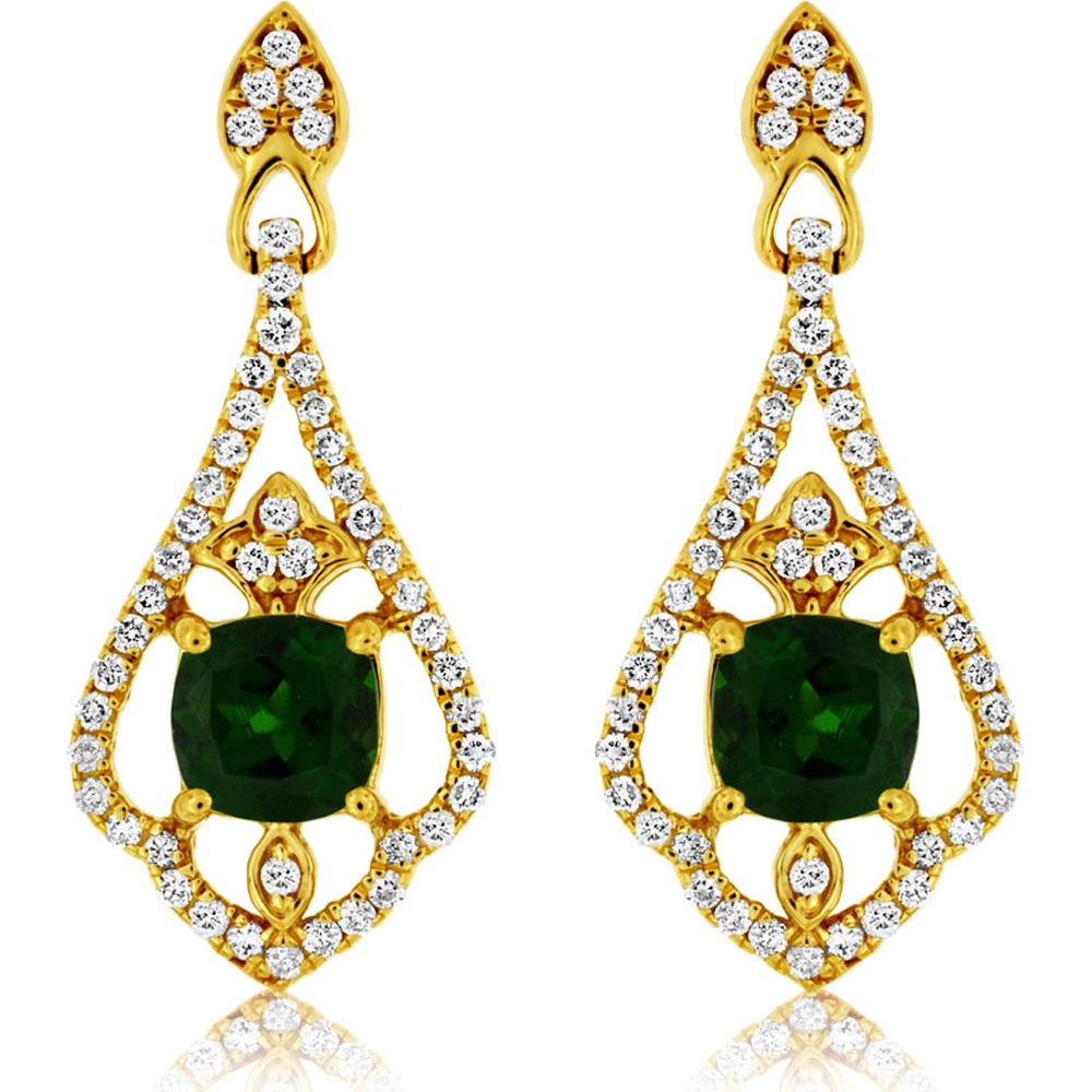 14K Yellow Gold Russalite & Diamond Drop Earrings - 1.20 Carats Total – Robinson's Jewelers