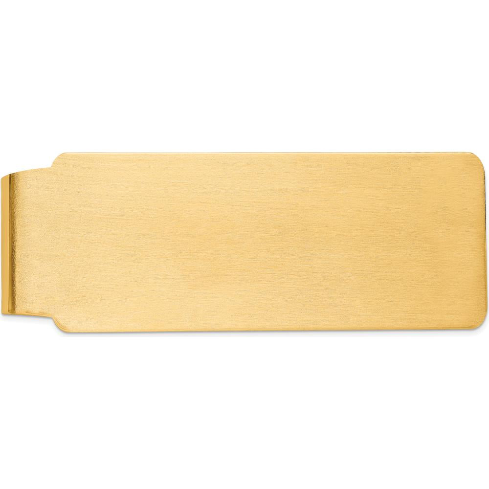 14K Yellow Gold Satin Finish Money Clip - Engravable, 52mm Length by O ...