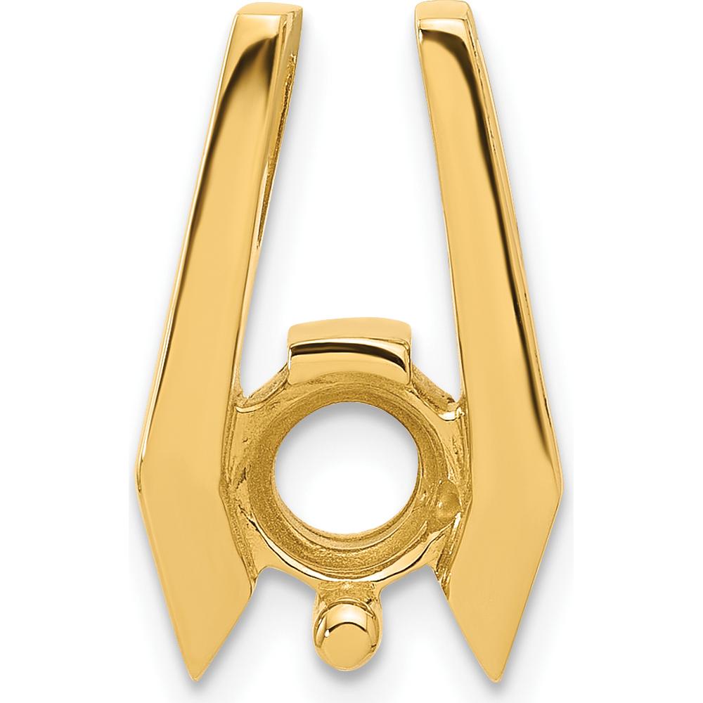 14K Yellow Gold Stone Slide Pendant Mounting for 6.5mm Stone - Fits 2m ...