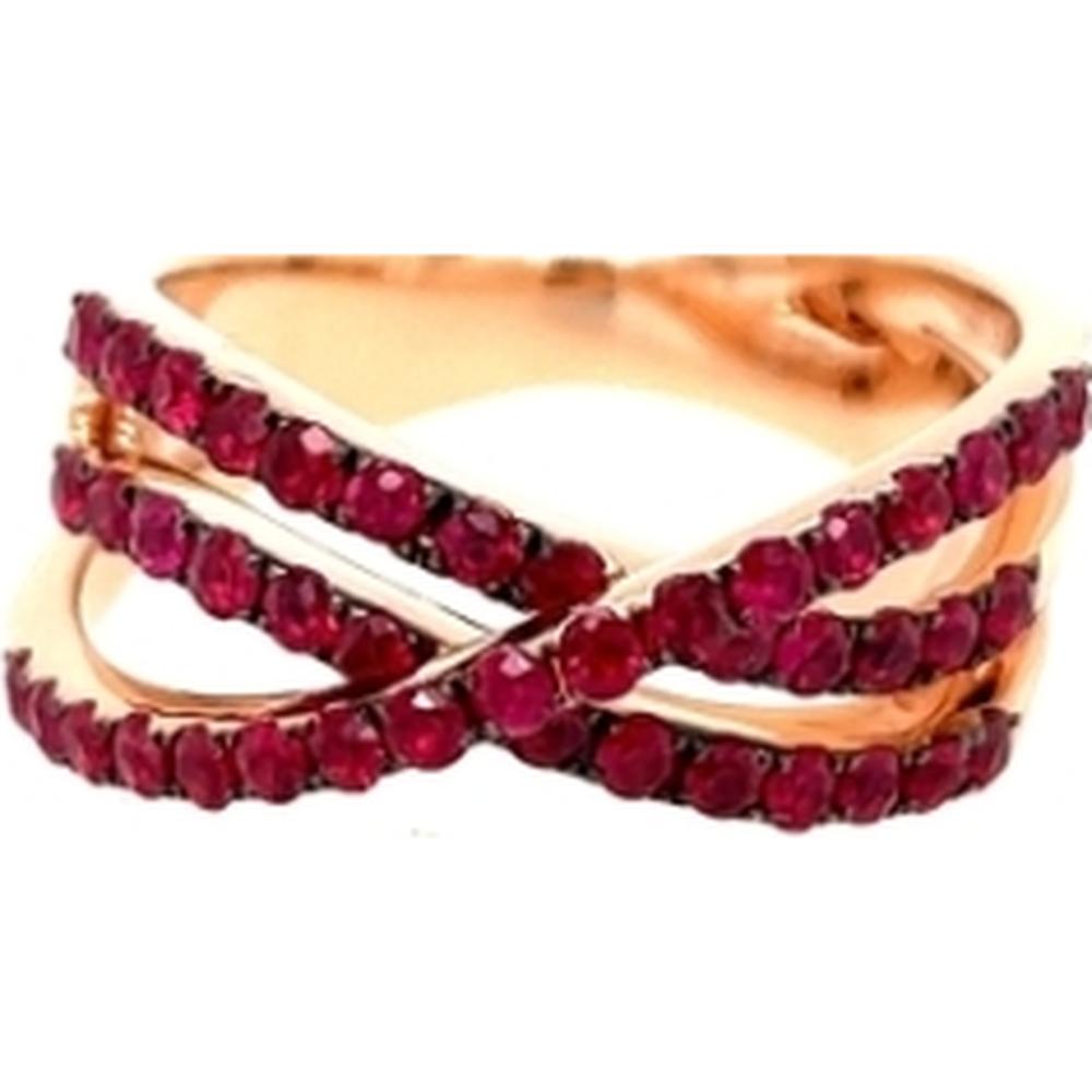 18K Rose Gold Crisscross Ring with Round Rubies by Afarin – Robinson's ...