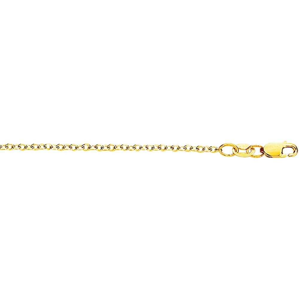 18K Yellow Gold 1.5mm Polished Oval Cable Chain Necklace - 18" by Oroz ...