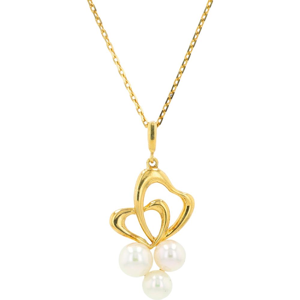 18K Yellow Gold Mikimoto Pendant with Three 4.5-5.5mm Akoya Pearls – Robinson's Jewelers