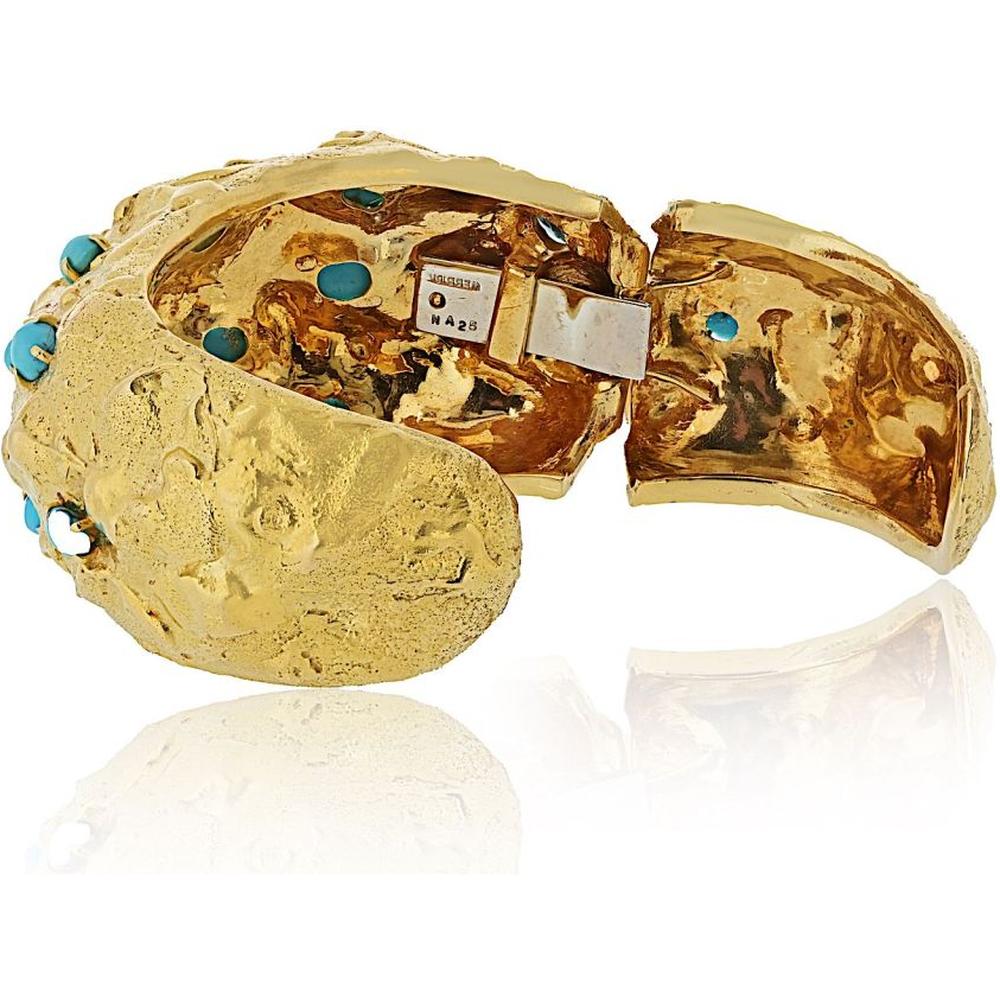 David Webb Platinum and 18K Yellow Gold Bold Cuff Bracelet - 108.9 Gra ...