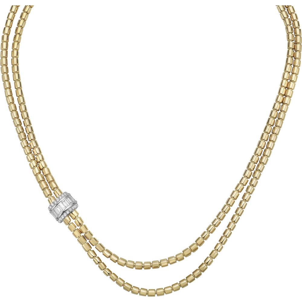 Charles Krypell - Diamond Gold Double Drape Necklace in 18K Yellow Gol ...