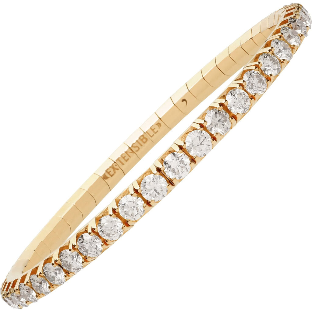 Extensible - 7.5 Carat Champagne Diamond Stretch Tennis Bracelet - 18K ...