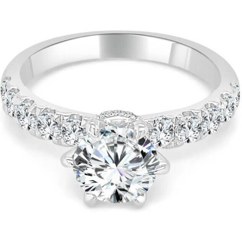 Imagine Bridal - Six Prong Hidden Halo Engagement Ring – Robinson's ...