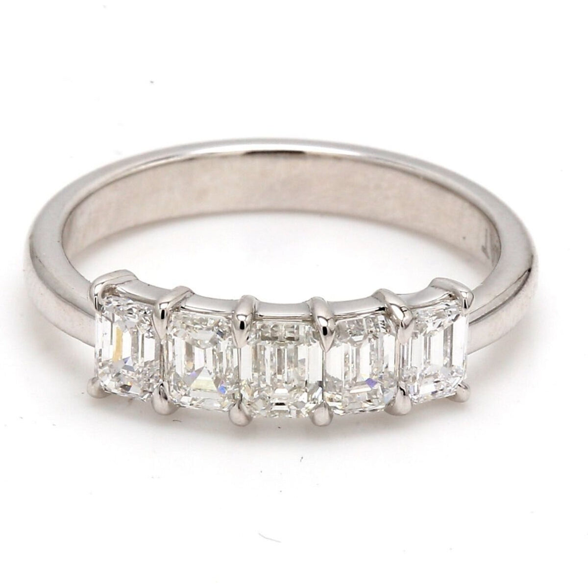 Ninacci Platinum 5-Stone Emerald Cut Diamond Ring - 1.30 Carat Total D ...