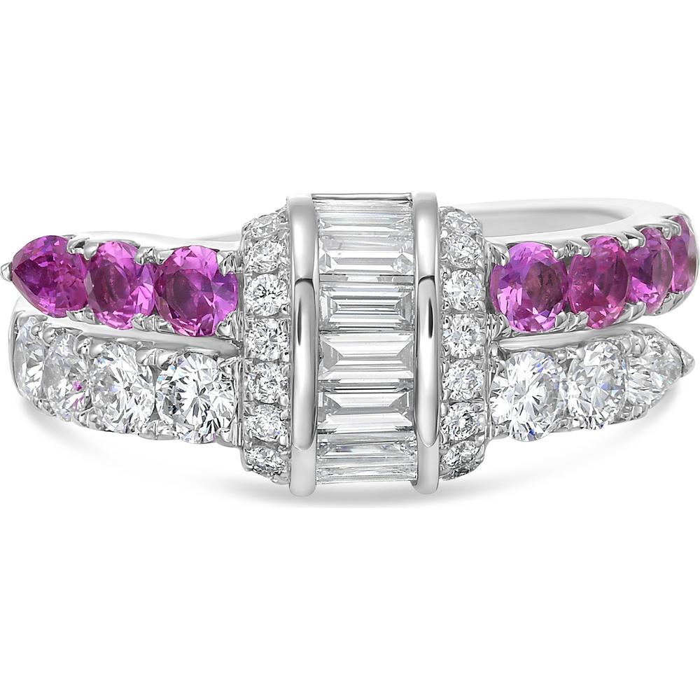 Charles Krypell - Pink Sapphire and Diamond Signature Pull Necklace Ri ...