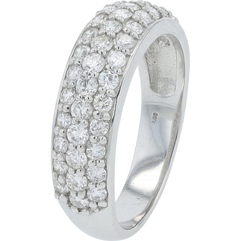 Platinum 1 Carat Total Weight Round Brilliant Diamond Band - Prong Set ...