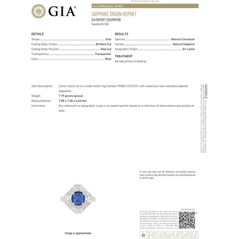 Platinum 2.03 Carat No Heat Ceylon Sapphire Gemstone Ring with 1.22 Ca ...