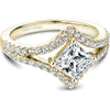 Princess Cut Diamond Engagement Ring with Diagonal Setting and Pavé Sp ...