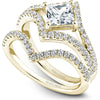 Princess Cut Diamond Engagement Ring with Diagonal Setting and Pavé Sp ...