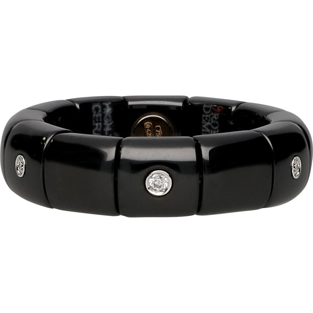 Roberto Demeglio - Black Ceramic Eternity Ring With Alternating Diamon ...