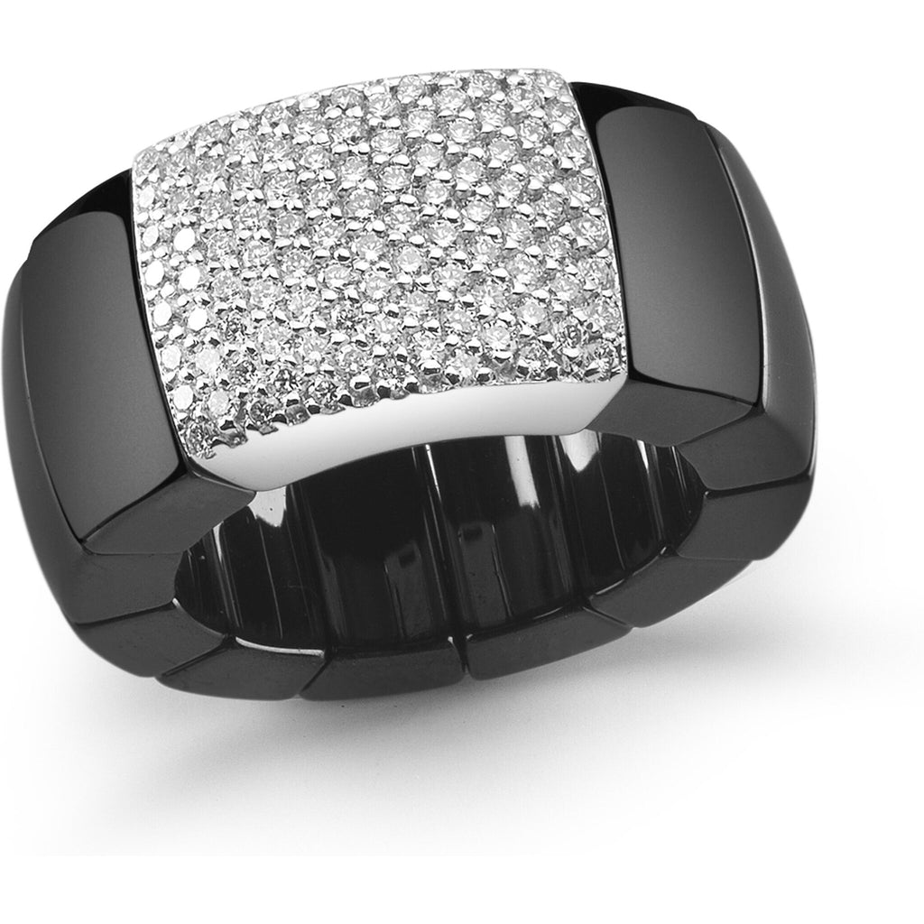 Roberto Demeglio - Black Ceramic Stetch Ring With 1 Diamond Station in ...