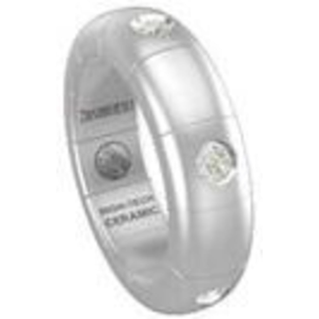 Roberto Demeglio - White Ceramic Eternity Ring With Alternating Diamon ...