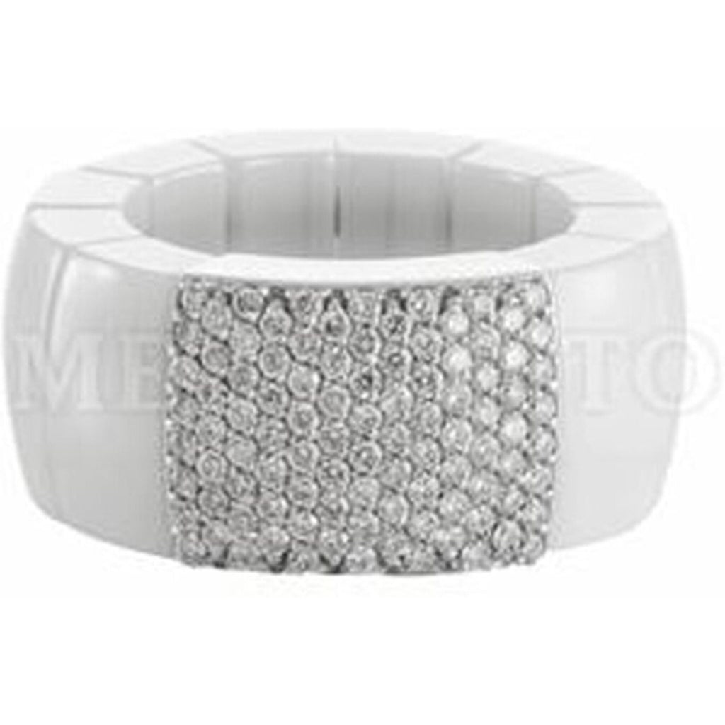 Roberto Demeglio - White Ceramic Stetch Ring With 1 Diamond Station in ...